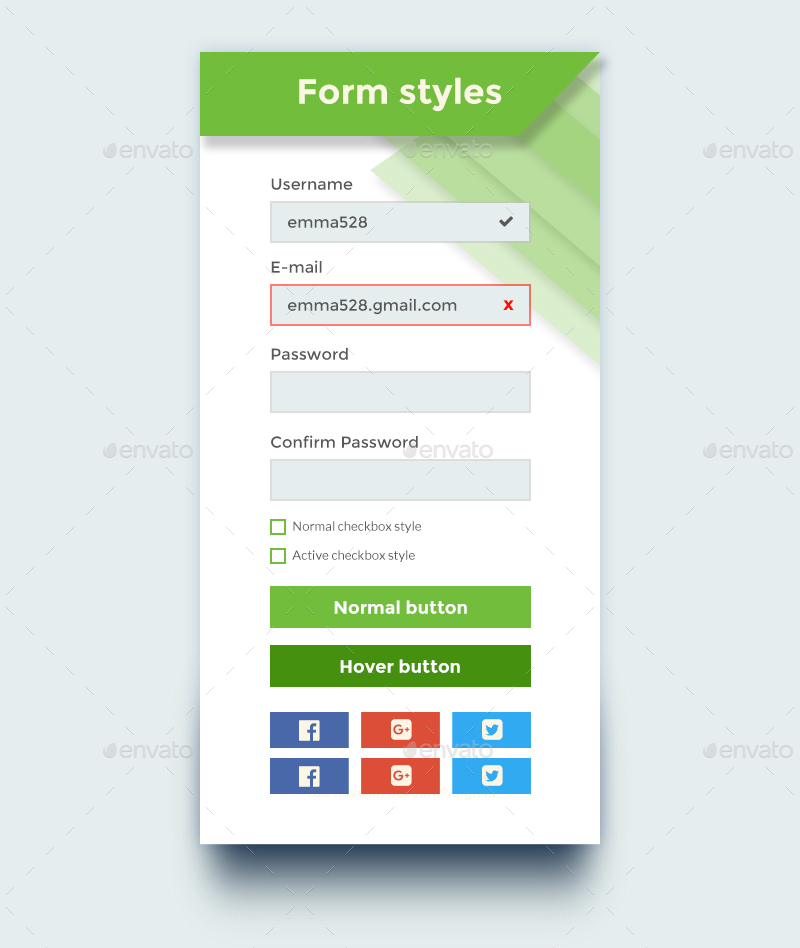 Modern Web Forms, Web Elements | GraphicRiver